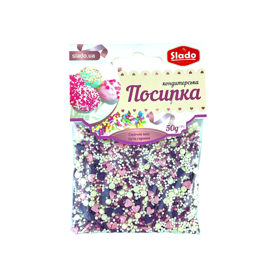 Посипка кондитерська Slado 50 г Лілове кохання ᐈ Інтернет магазин ...